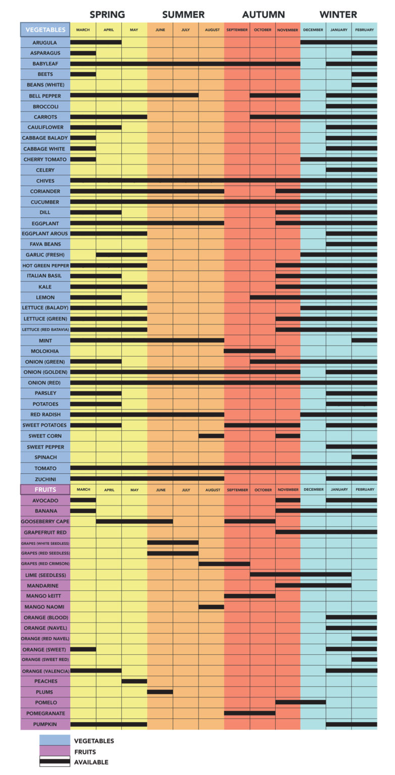 Seasonal Chart – Sara’s Organic Food | A New Chapter